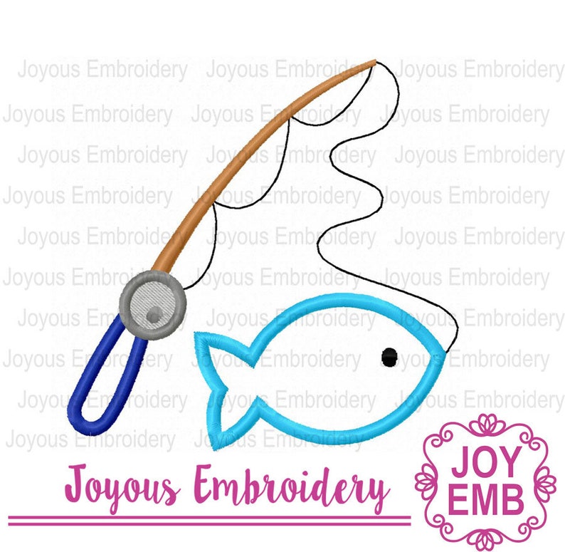 Fishing Applique,fish Applique,go Finshing Embroidery File,machine ...