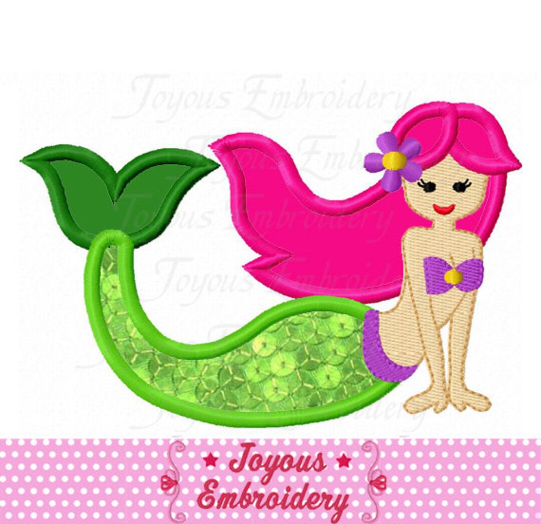 Instant Download Mermaid Applique Machine Embroidery Design NO:2374 - Etsy