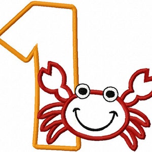 Instant Download Crab Birthday Numbers Applique Machine - Etsy