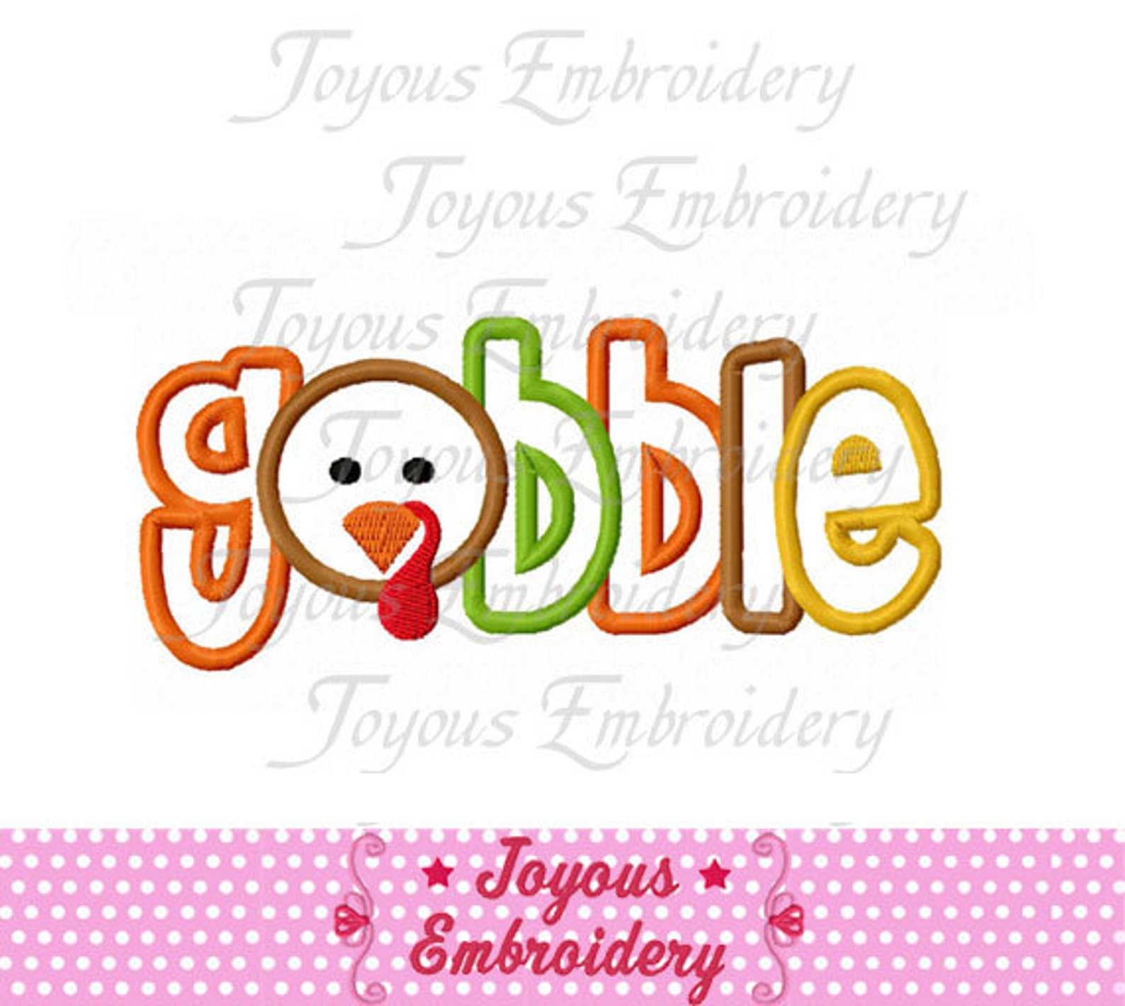 Instant Download Thanksgiving Turkey Gobble Applique - Etsy