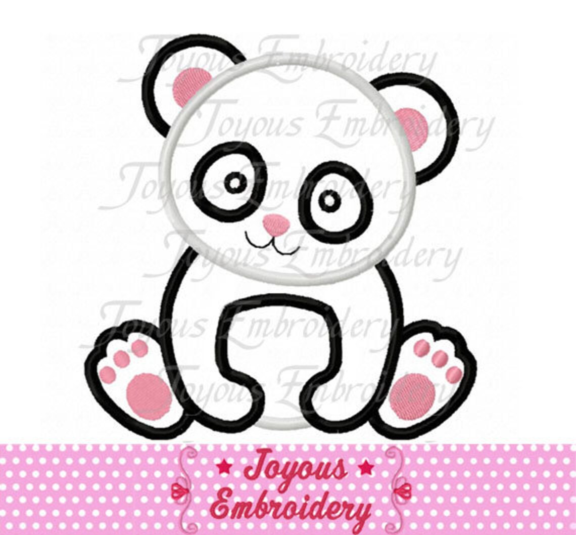 Instant Download Baby Panda Applique Machine Embroidery Design - Etsy