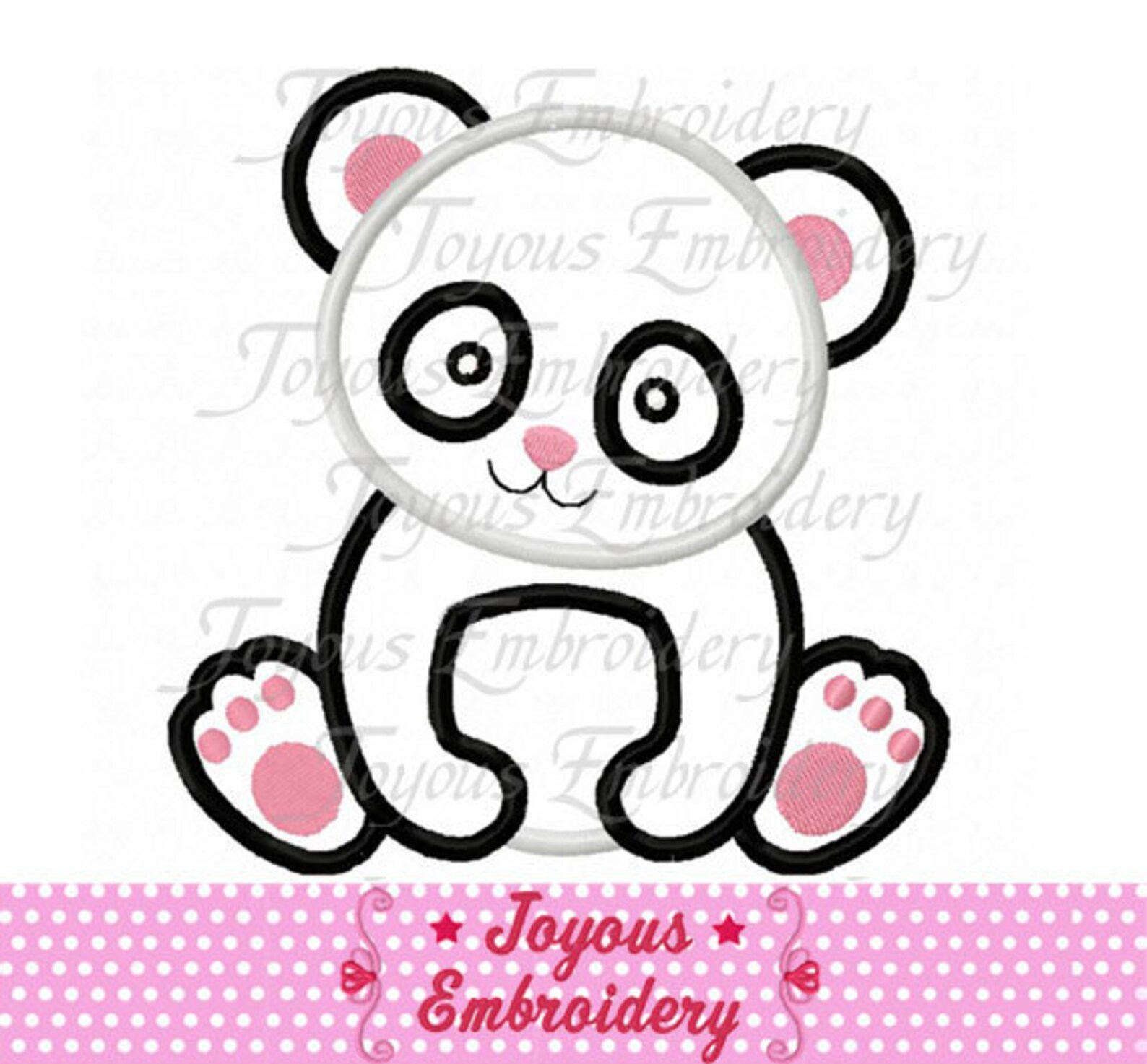 Instant Download Baby Panda Applique Machine Embroidery Design - Etsy