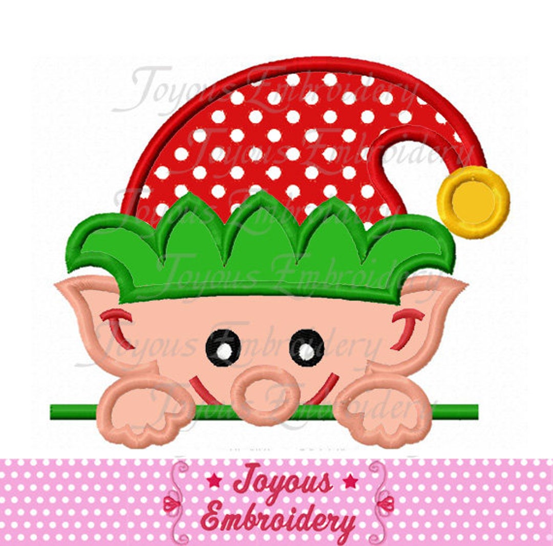 Instant Download Christmas Elf Peeker Embroidery Applique Design NO ...