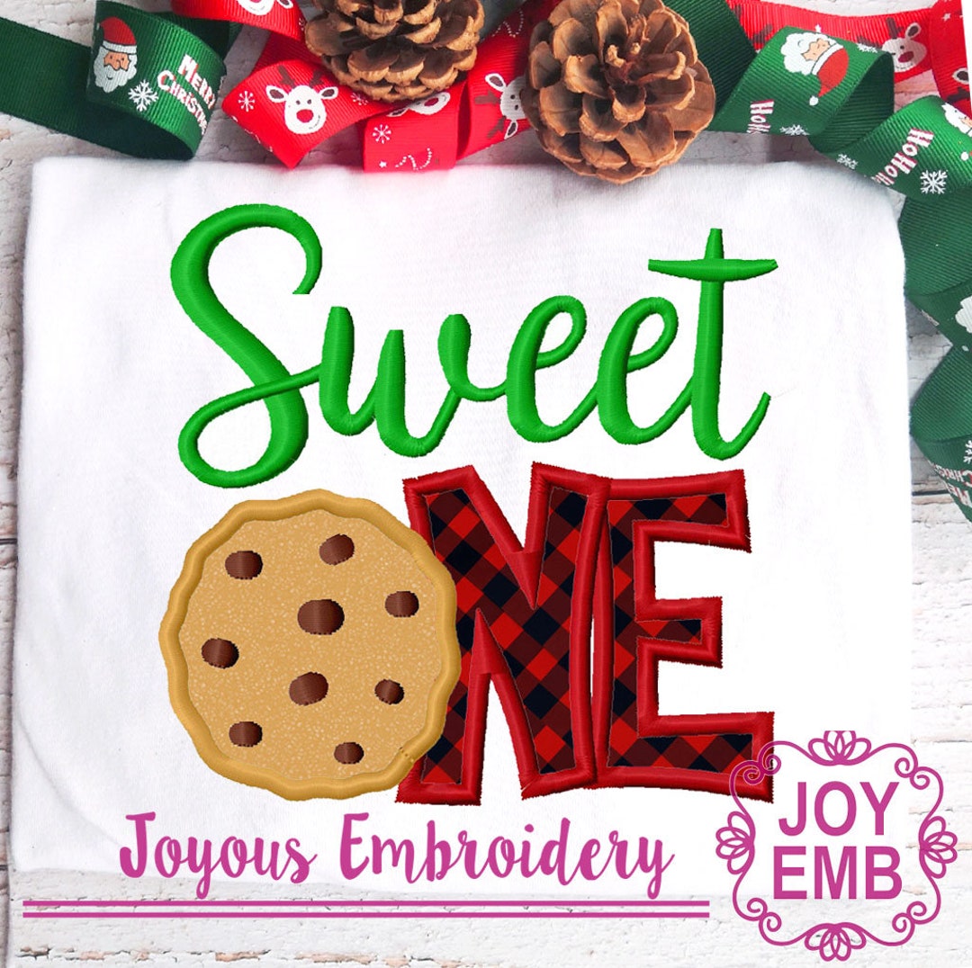 Sweet One Applique,cookieapplique,first Christmas Applique,christmas ...