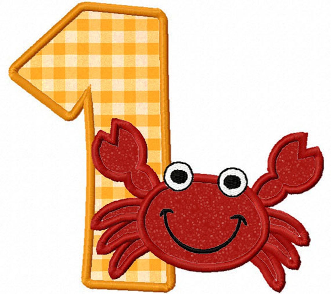 Instant Download Crab Birthday Numbers Applique Machine Embroidery ...
