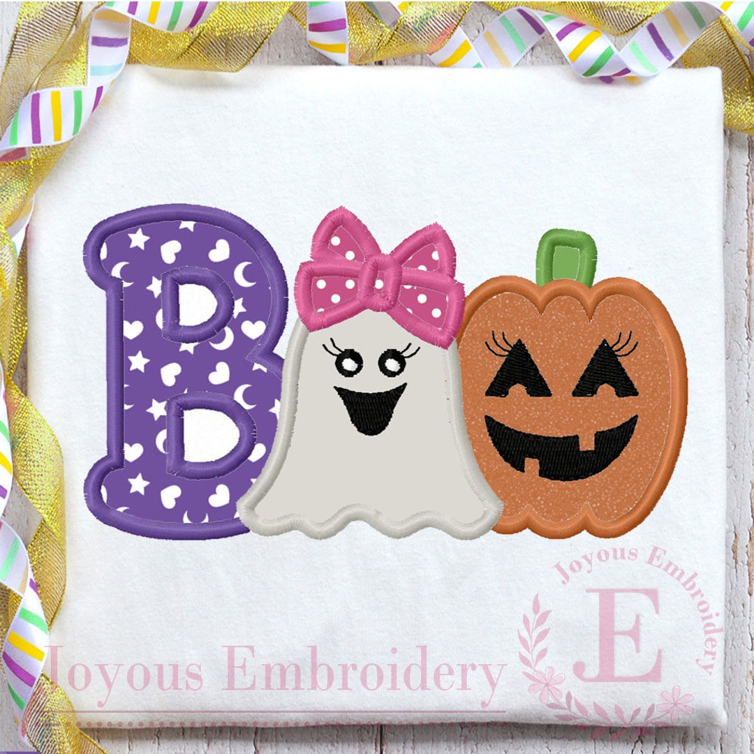 BOO Applique Embroidery Design,halloween Embroidery Design,ghost ...