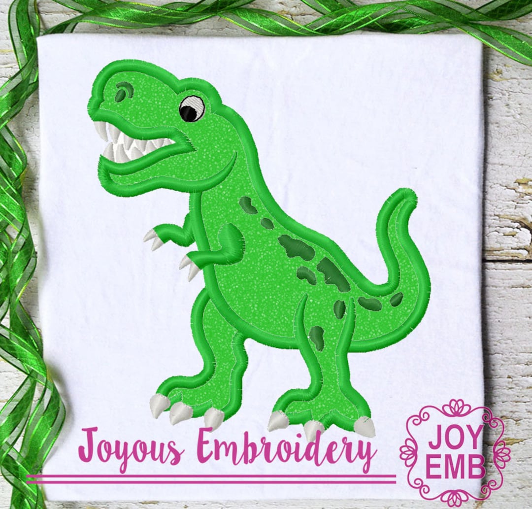 Dinosaur Applique,rex Applique,dinosaur Embroidery,dinosaur Birthday ...