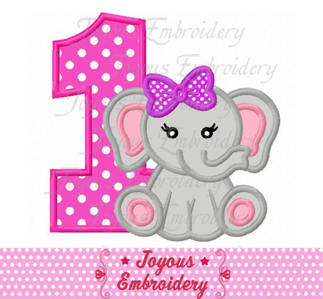 Elephant Applique Embroidery Design,elephant Number Applique,first ...