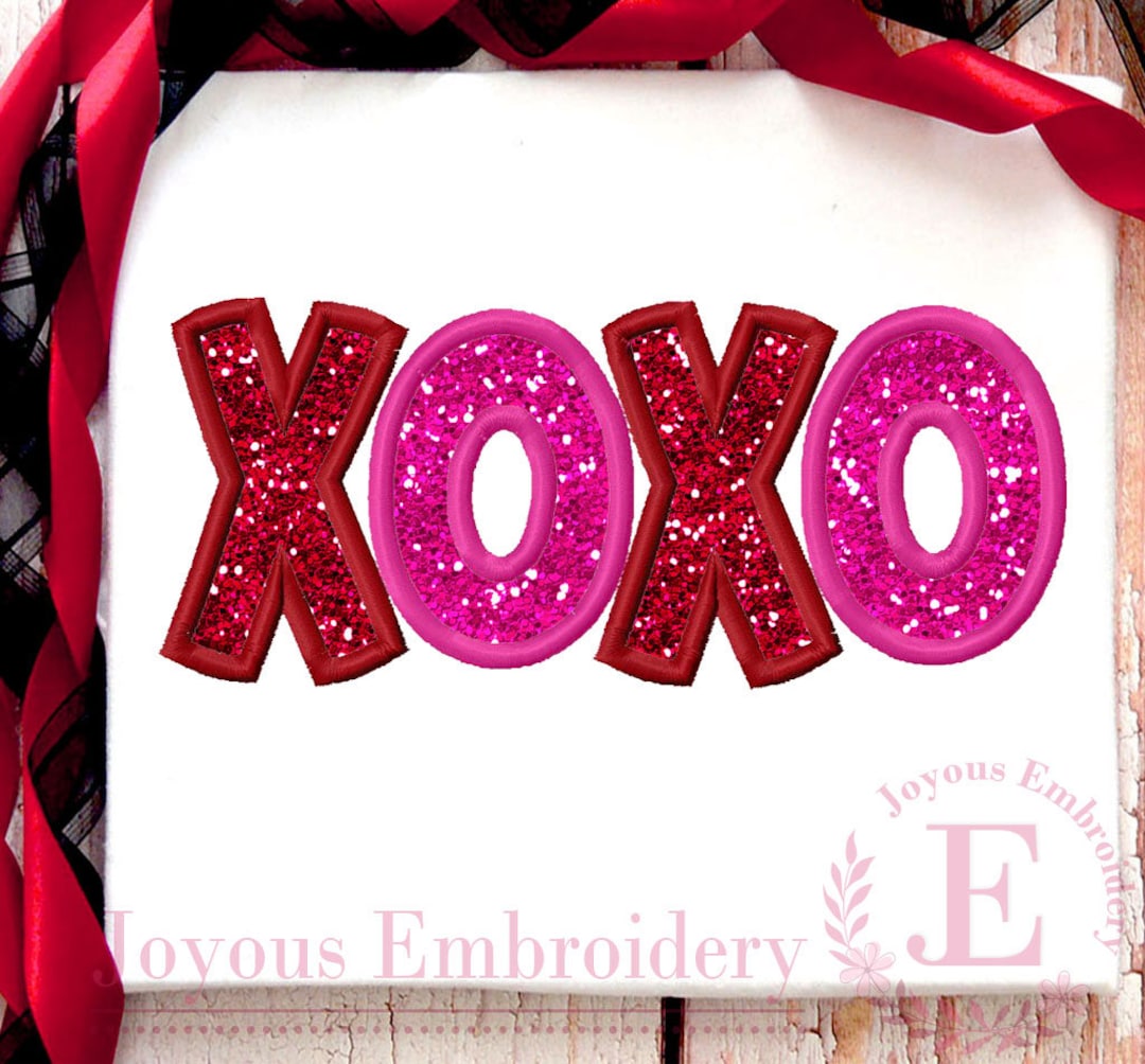 XOXO Applique Embroidery,valentine's Day Embroidery Design,sweatshirt ...
