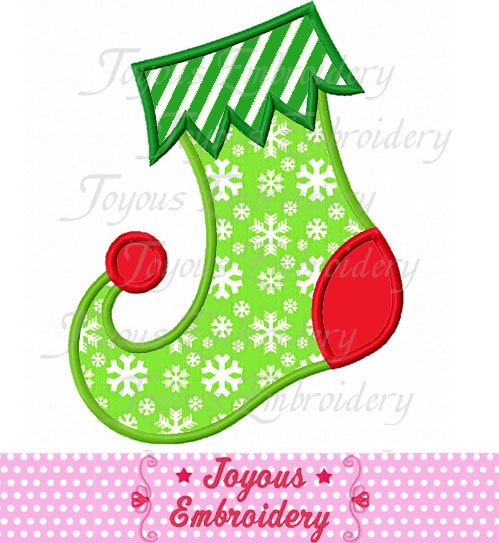 Instant Download Christmas Stocking Embroidery Applique Design | Etsy
