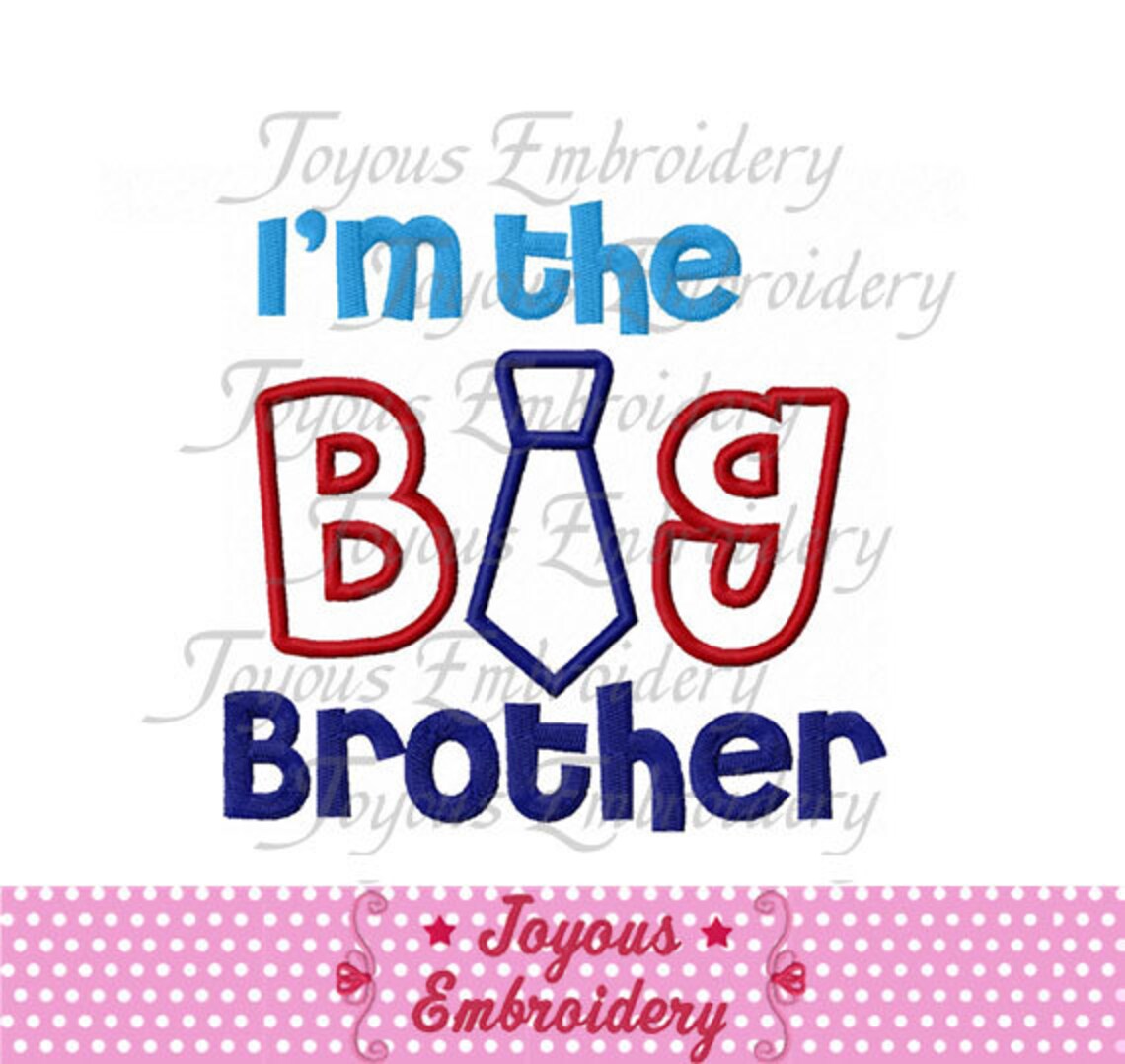 I'm Big Brother Embroiderybrother With Tie - Etsy