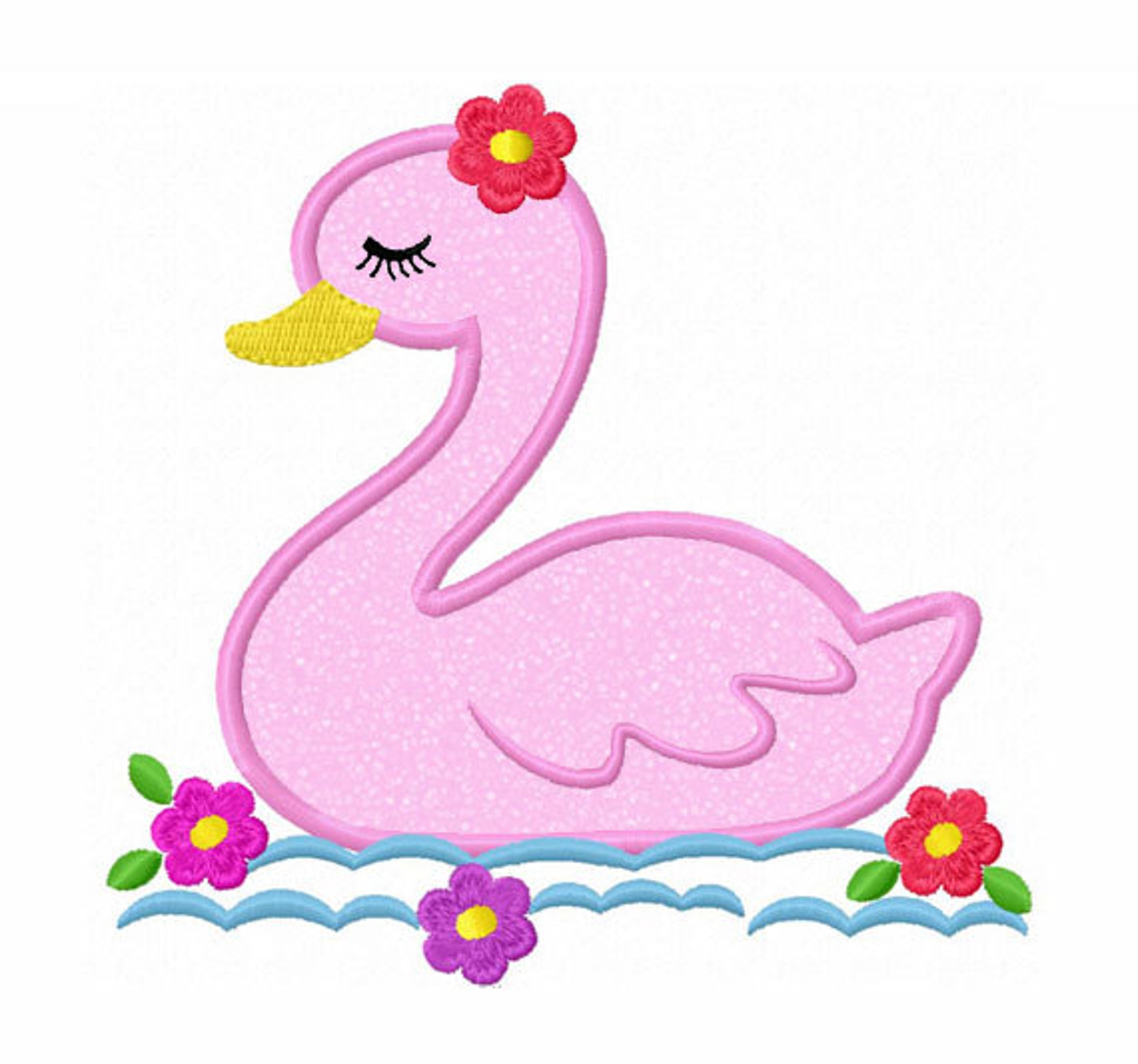 Instant Download Swan Applique Machine Embroidery Designgirls - Etsy