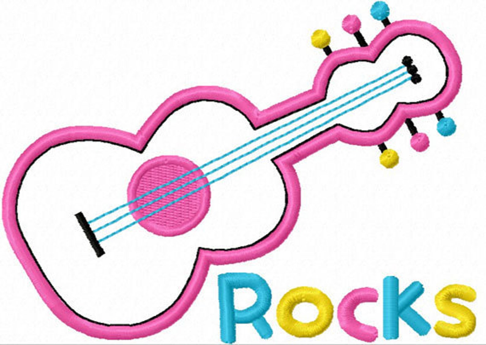 Instant Download Guitar Rock Applique Machine Embroidery - Etsy