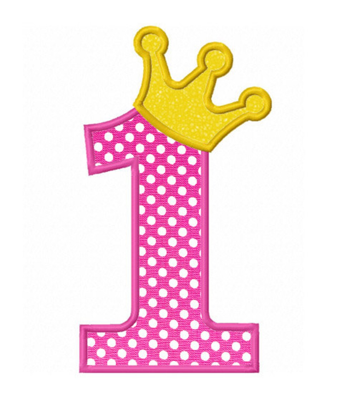Crown Number 1 Applique Machine Embroidery Design,princess First ...