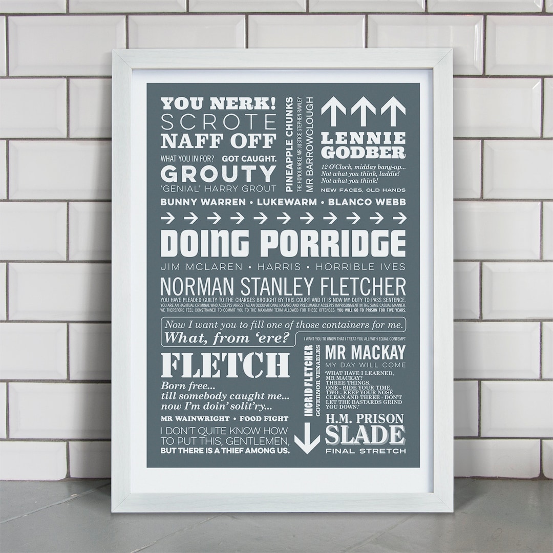Porridge TV Print, Typographic Print, Porridge Poster, Prison Print, TV ...