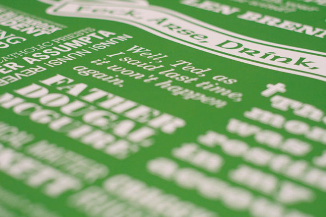 Father Ted Print Typographic Print Father Ted Poster TV - Etsy