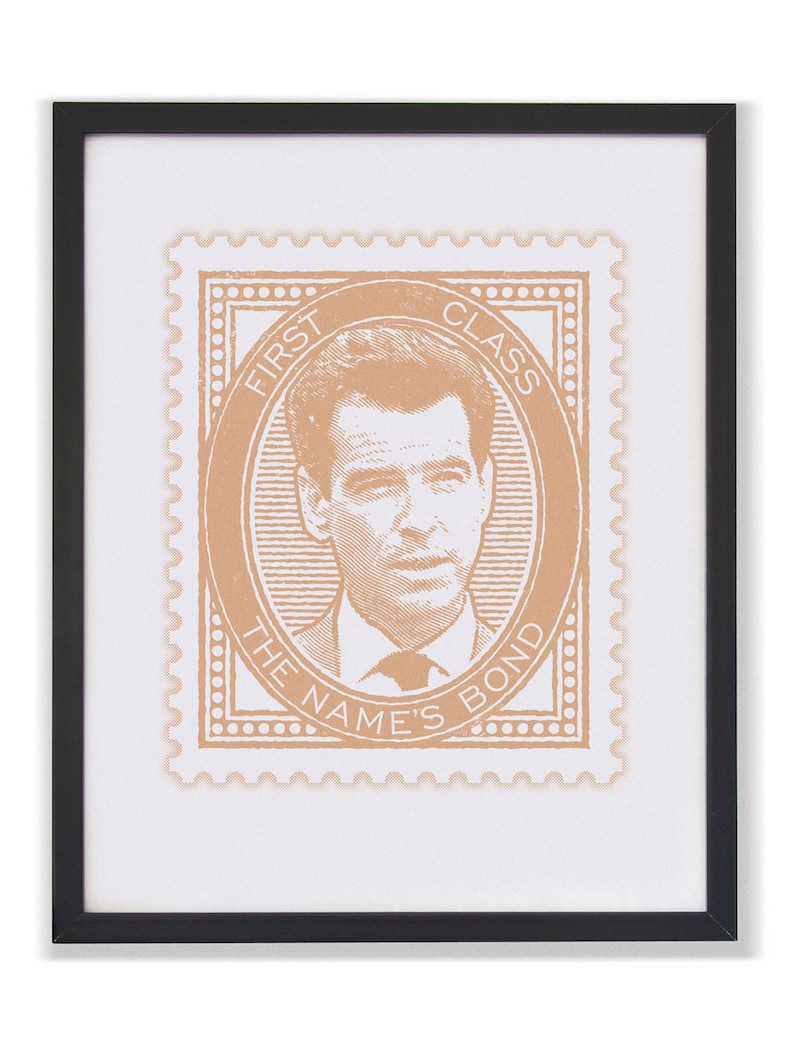 James Bond Print James Bond Stamp Print Pierce Brosnan - Etsy