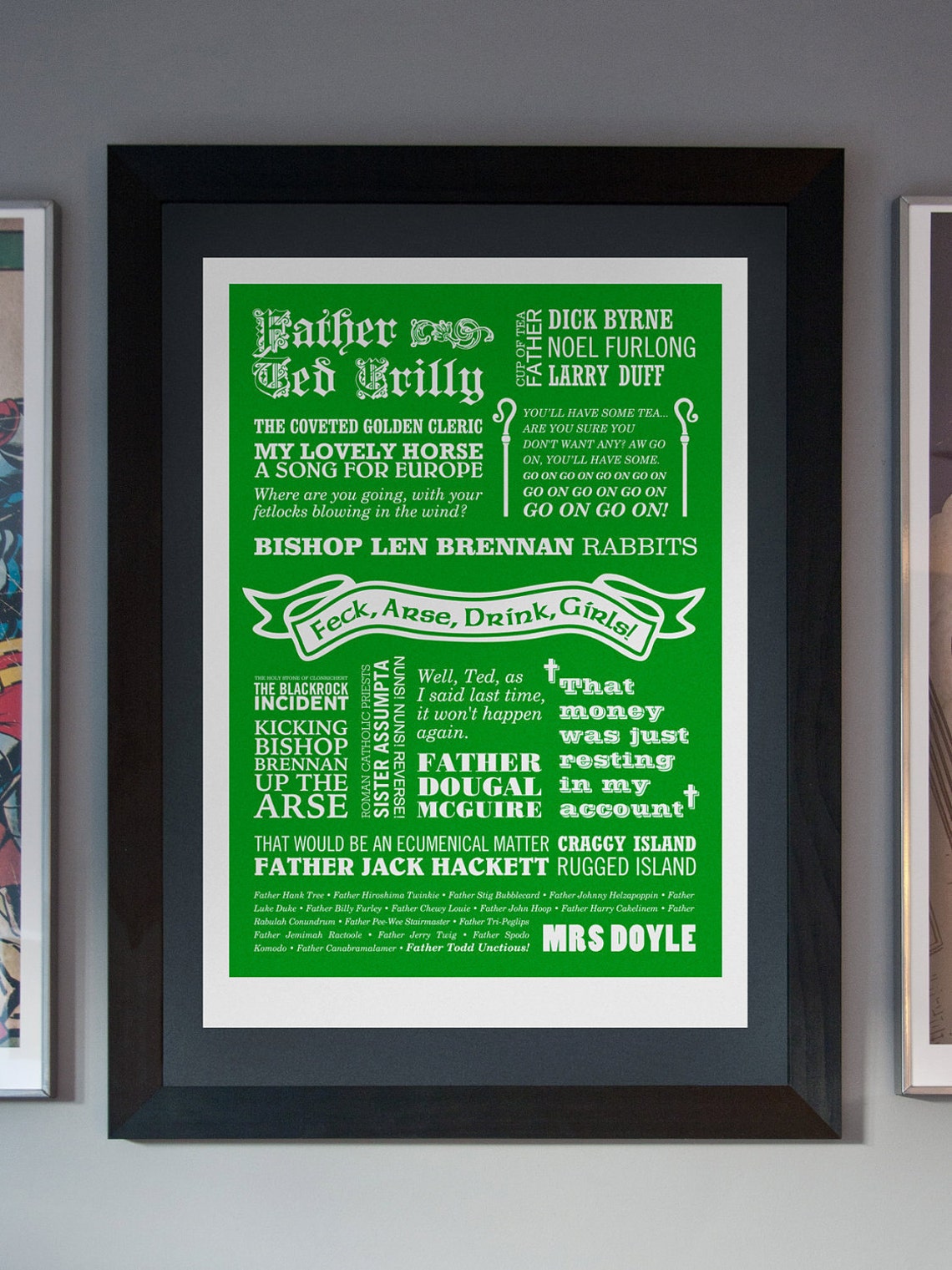 Father Ted Emerald Green Print: Craggy Island TV Comedy - Etsy