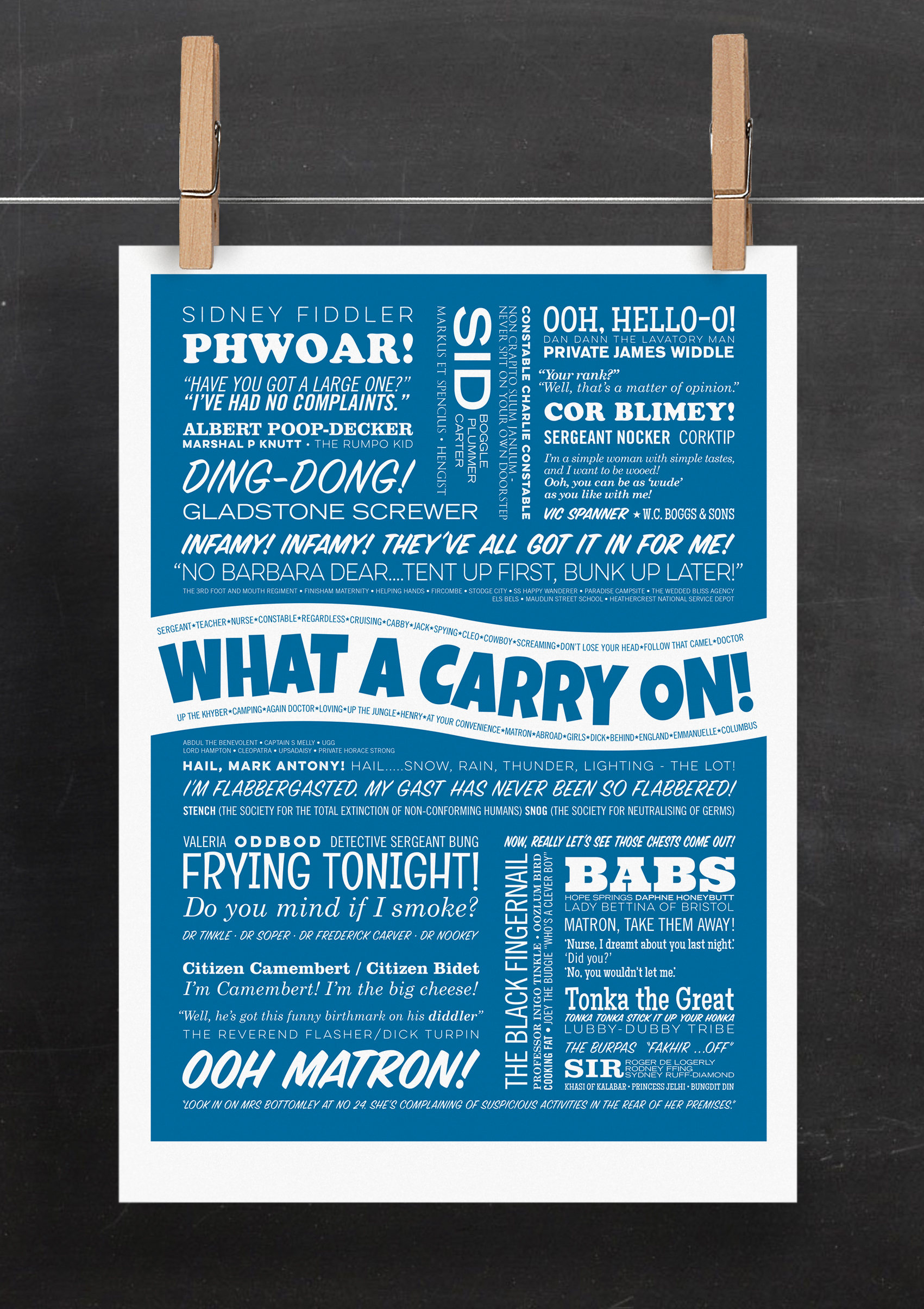 Carry on Movie Quote Art Print: Retro Typographic Poster - Etsy