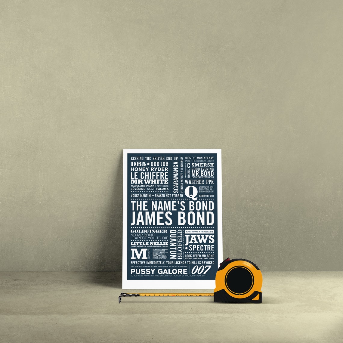 UPDATED James Bond Print Now Includes no Time to Die - Etsy
