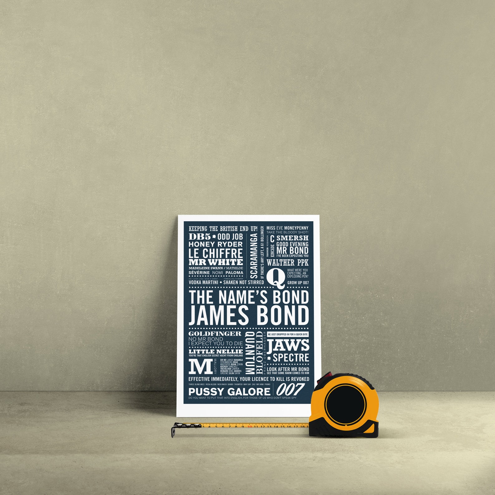 UPDATED James Bond Print Now Includes no Time to Die - Etsy