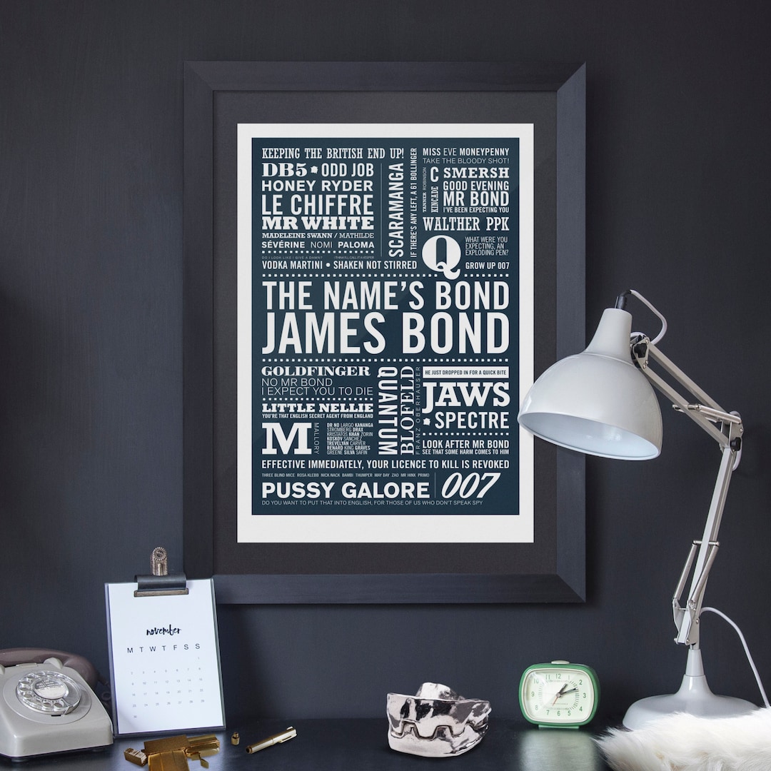 UPDATED James Bond Print - Now Includes *no Time to Die*, James Bond ...
