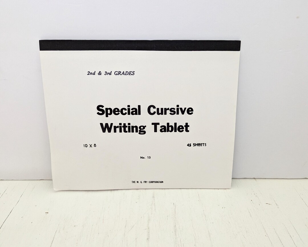 Vintage Elementary School Writing Paper Cursive Pad 2nd & 3rd Grade NOS ...
