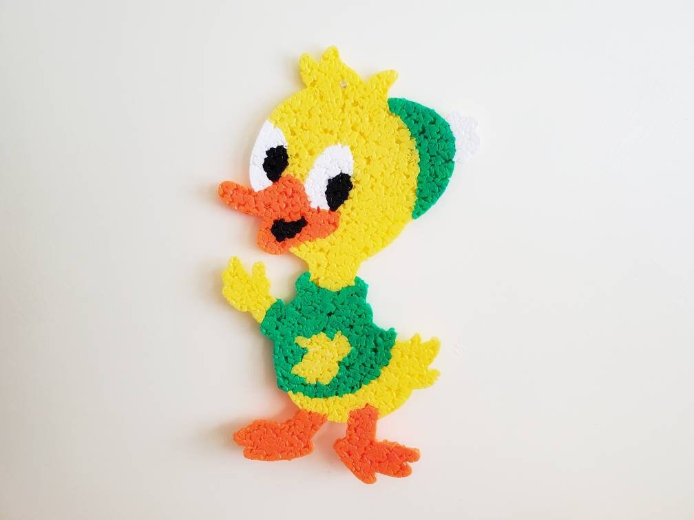 Vintage Duck Melted Plastic Popcorn Easter Decoration M Yellow Chick ...