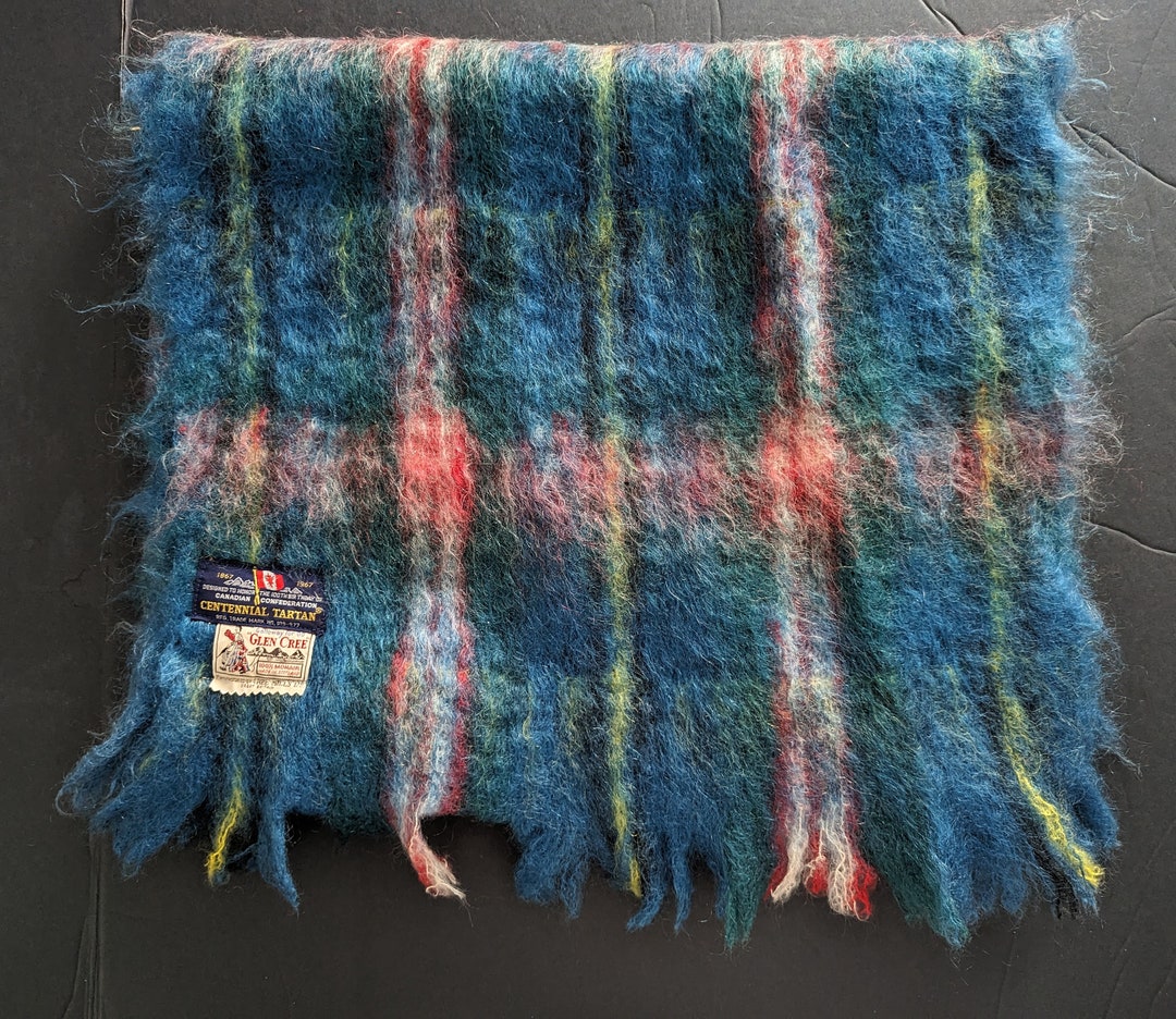 Vintage Glen Cree Mohair Shawl Canadian Tartan Plaid 1960s Made in ...
