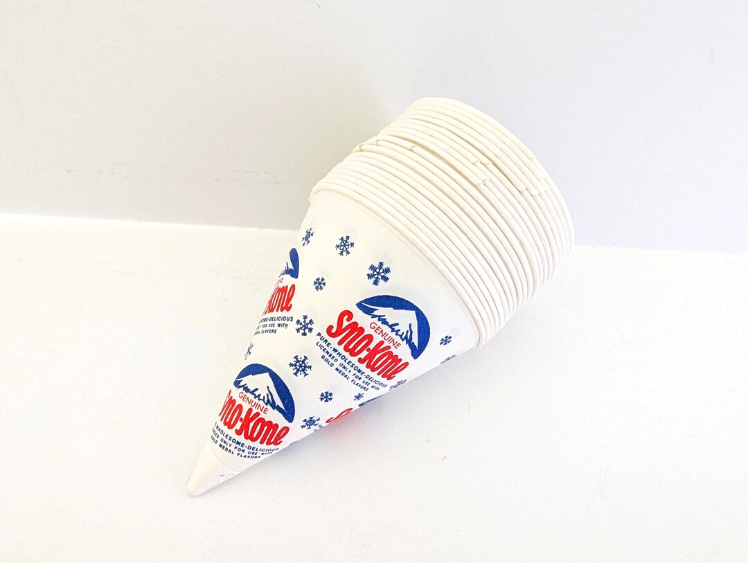 Vintage Snow Cone Sno Kone Paper Cone Cups Dixie Style Red White & Blue ...