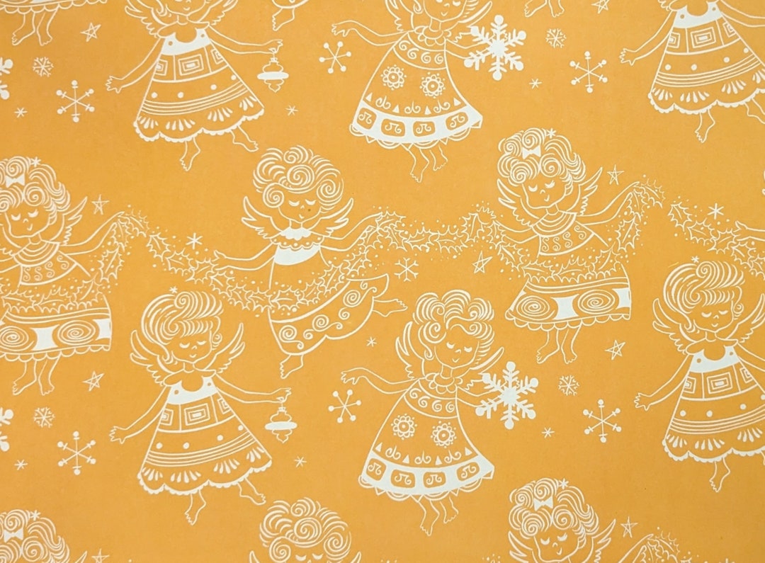 Vintage Christmas Angel Gift Wrap Folded Sheet Wrapping Paper - Etsy