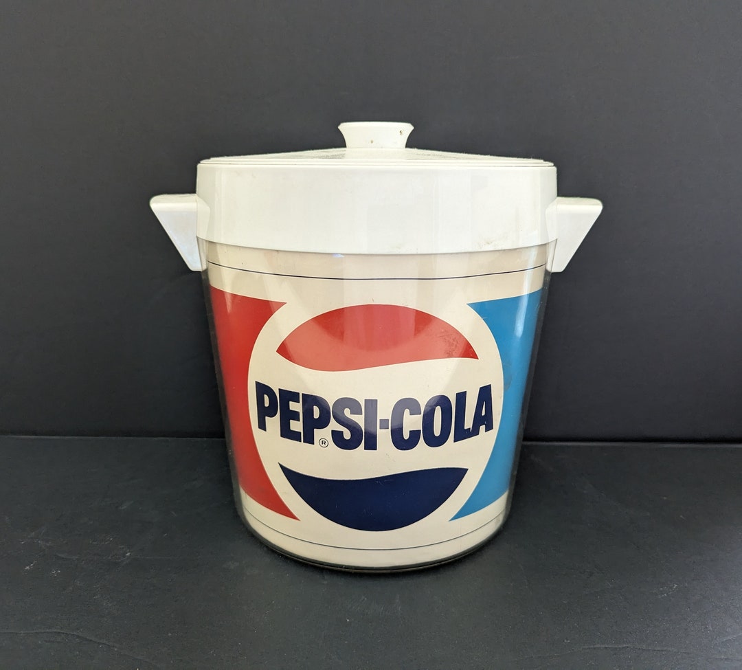 Vintage Pepsi Ice Bucket Thermo Serv White Plastic West Bend 1970's Red ...