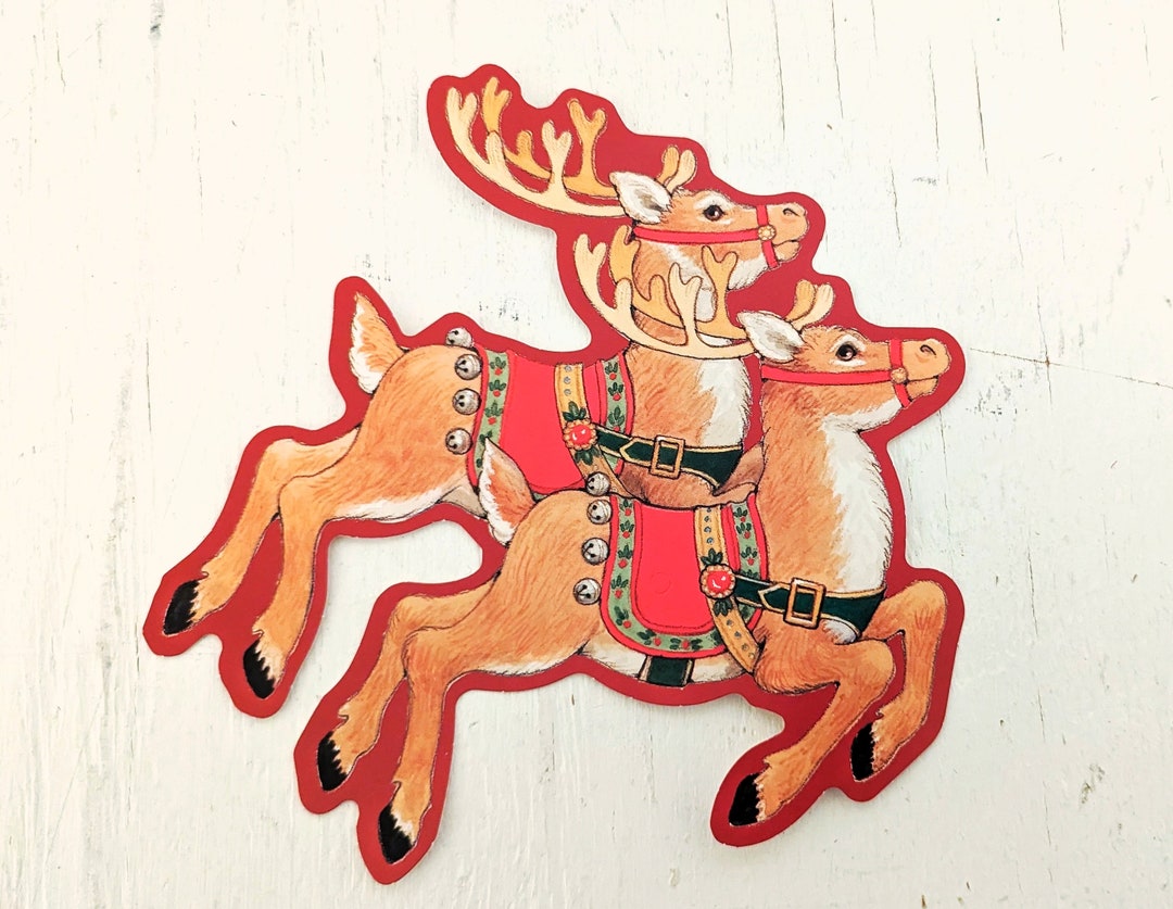 Vintage Rudolph the Red Nosed Reindeer Flying Cardboard Cutout ...