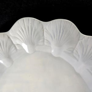 Antique Early 19th Century White Ironstone Platter Embossed Seashell ...