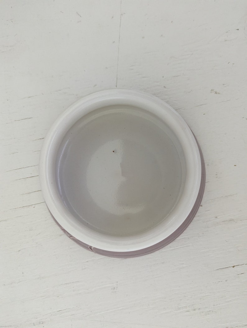 Vintage Dog Bowl Burgundy & White Studio Made Stoneware 1990's - Etsy