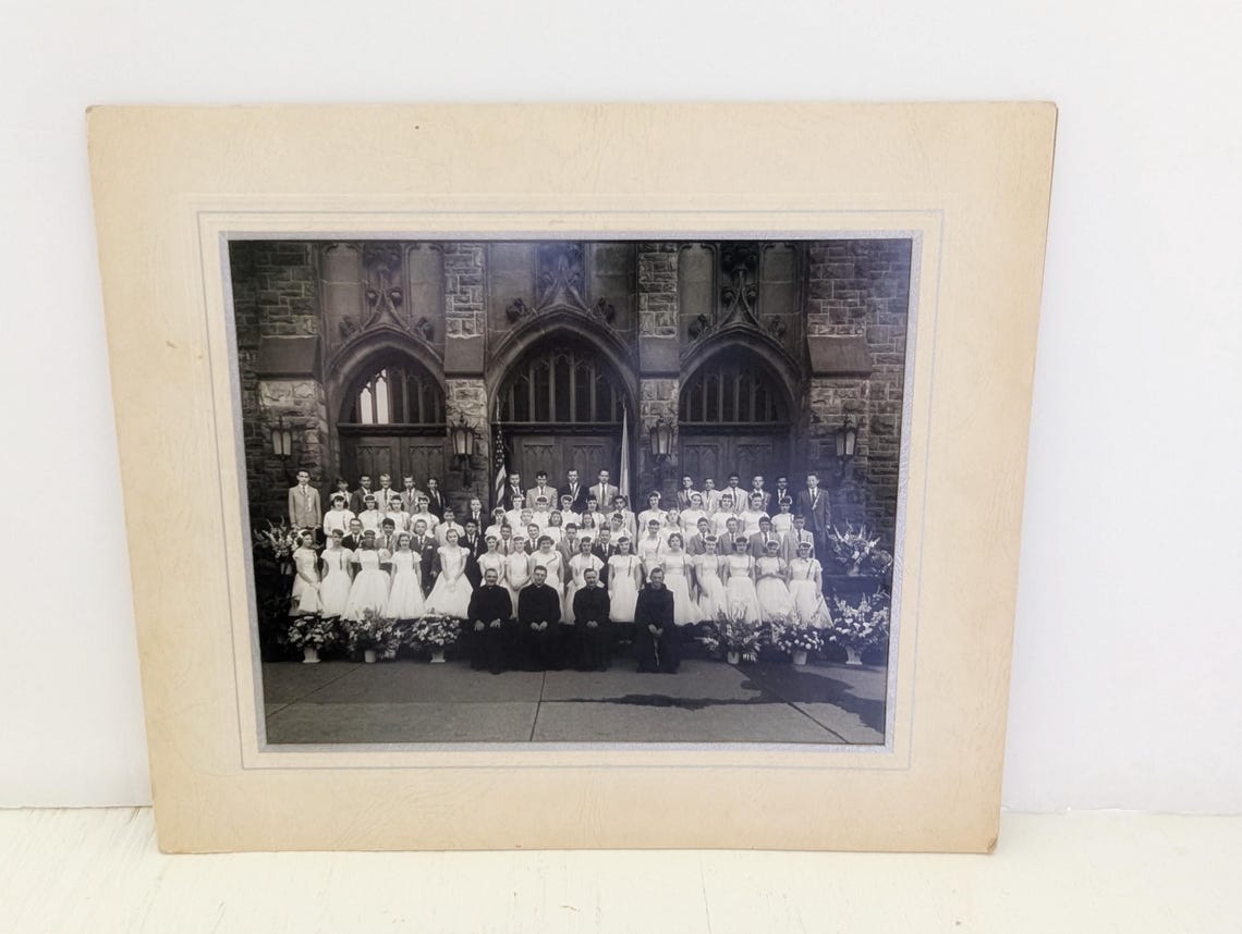 Vintage Catholic School Graduation Picture Boys & Girls Nuns and ...