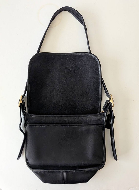 Vintage Coach Patricia Leather Shoulder Handbag Black… - Gem