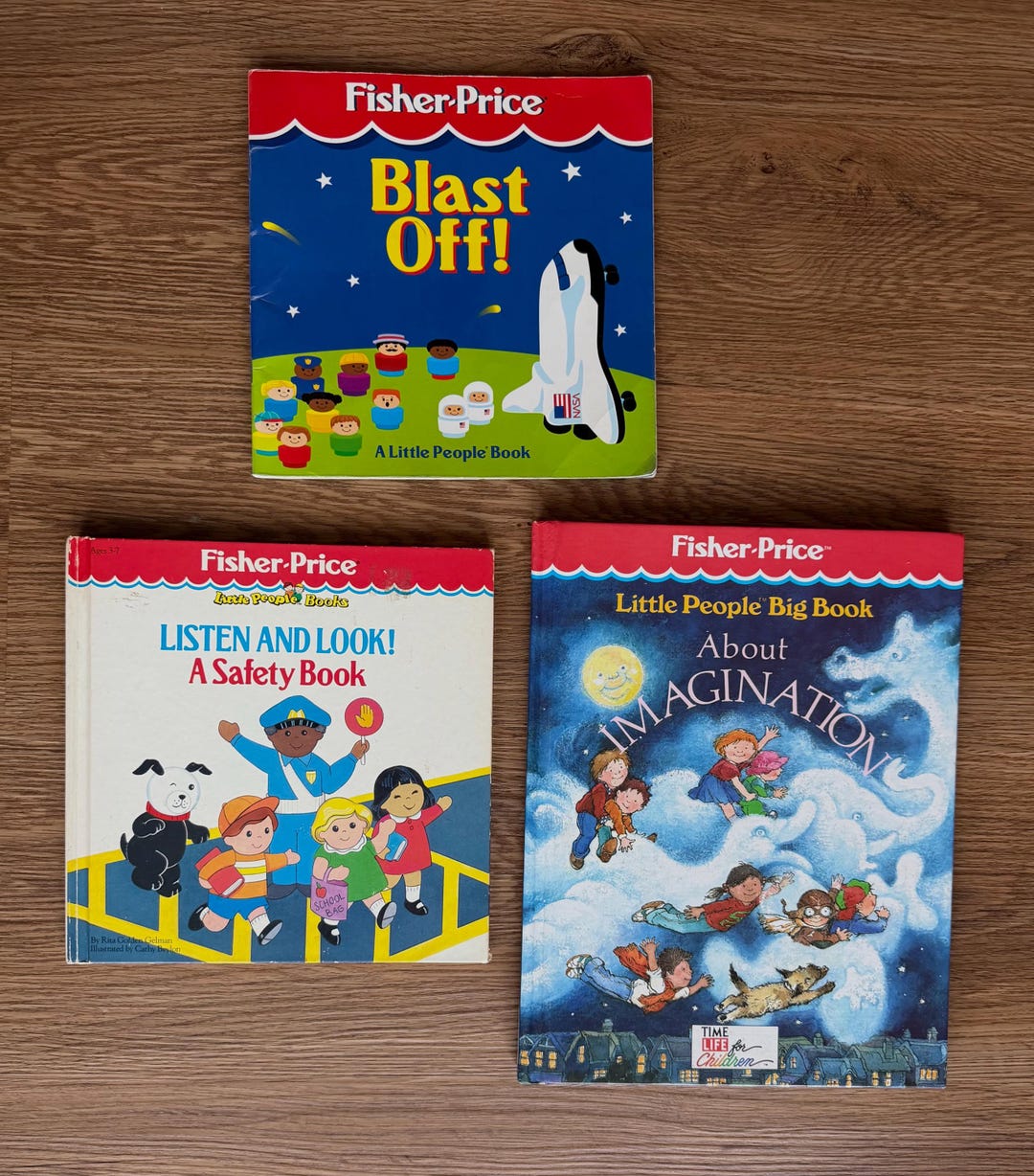 Vintage Fisher-price Little People Children’s Book Set//blast Off ...