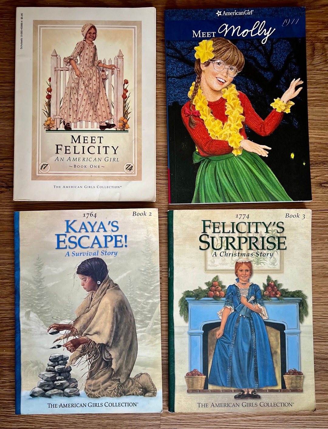 4 American Girl Doll Books: Meet Felicity, Meet Molly, Kayas Escape ...
