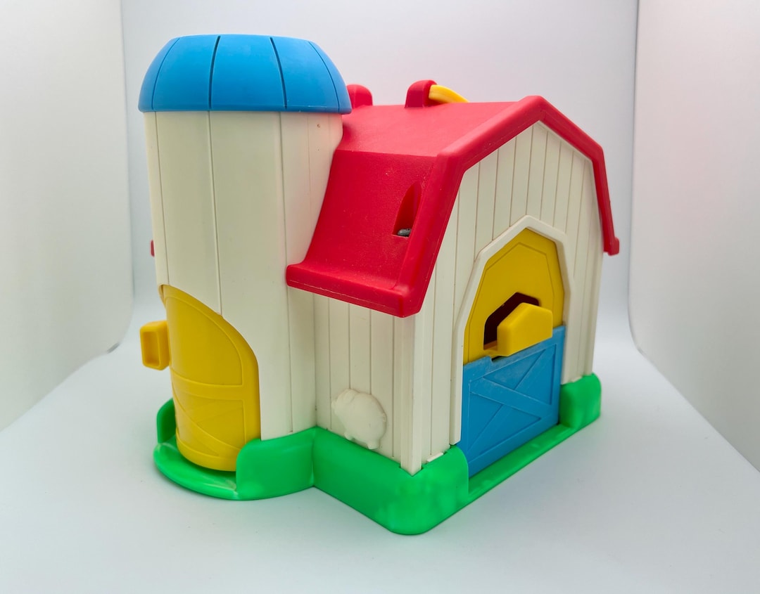 1990 Fisher-price Discovery Barn//vintage Kids Dollhouse Toy Building ...