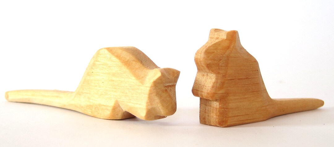 Wooden Mouse, Two Little Mice Carved by Hand, Natural Wooden Toys - Etsy