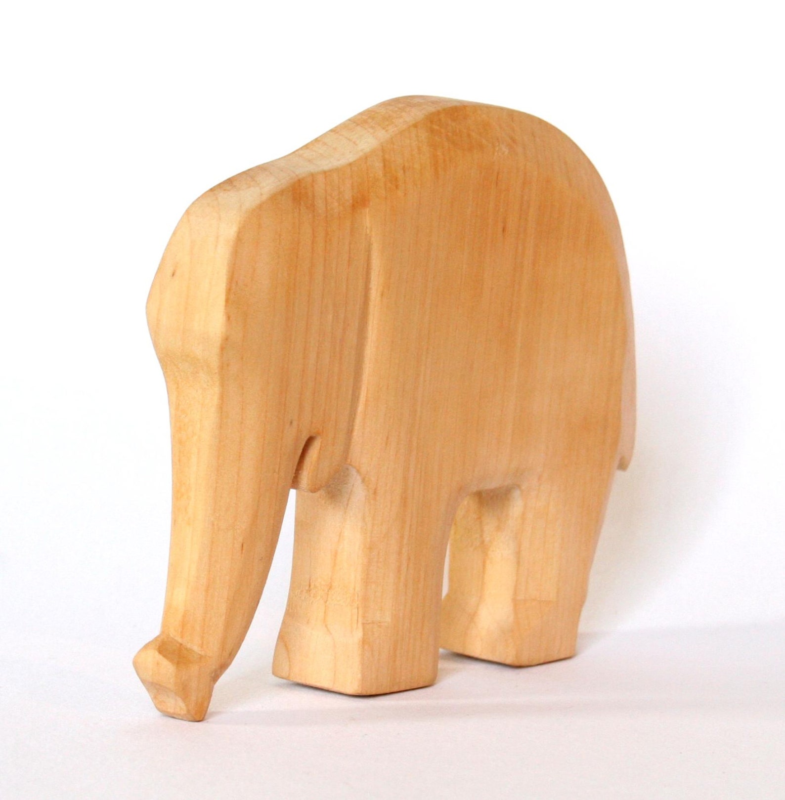 Wooden Elephant Carved Wooden Animal Waldorf Toys Toddler - Etsy UK