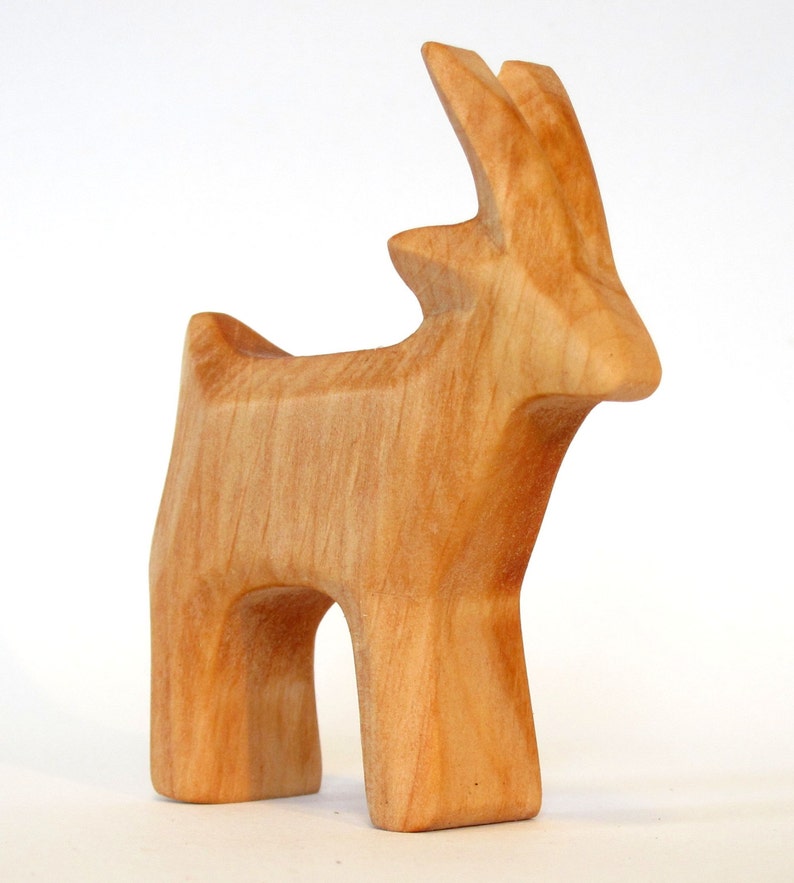 Goat Wooden Animal Carved Farm Animal Waldorf Toy | Etsy