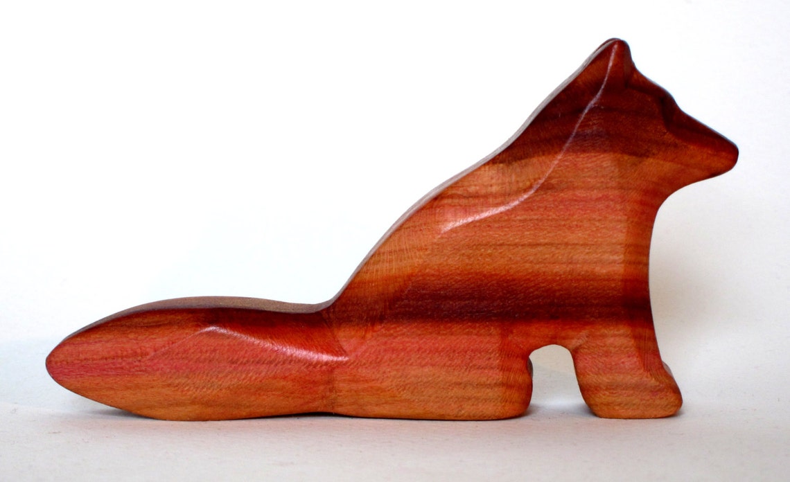 Little Fox Carved From Plum-wood Woodcarving | Etsy