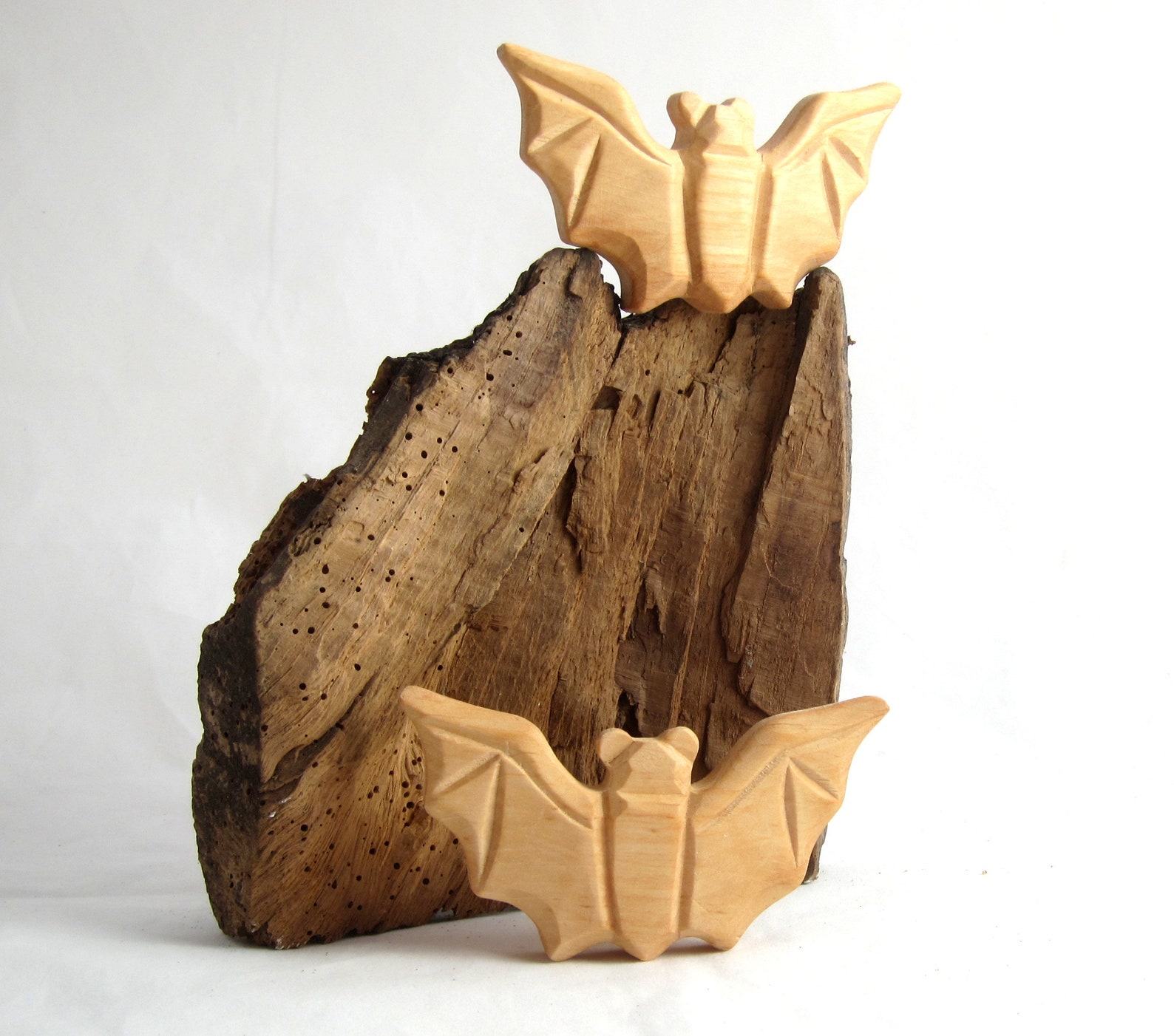 Bat Carved by Hand from Alderwood | Etsy