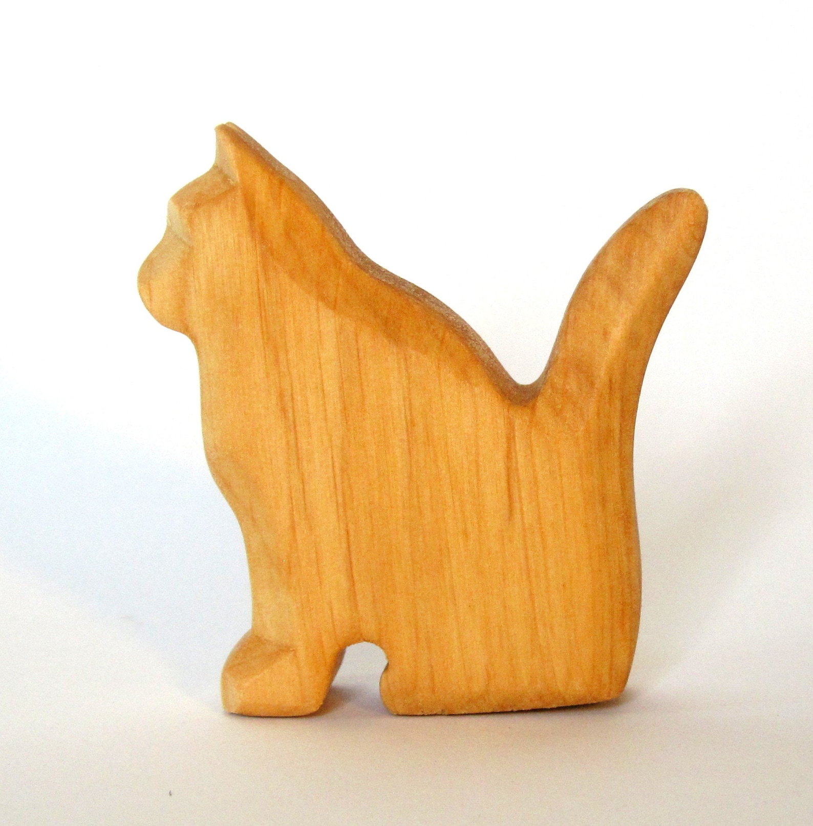 Wooden Toy Little Wooden Cat Natural Wooden Animals | Etsy