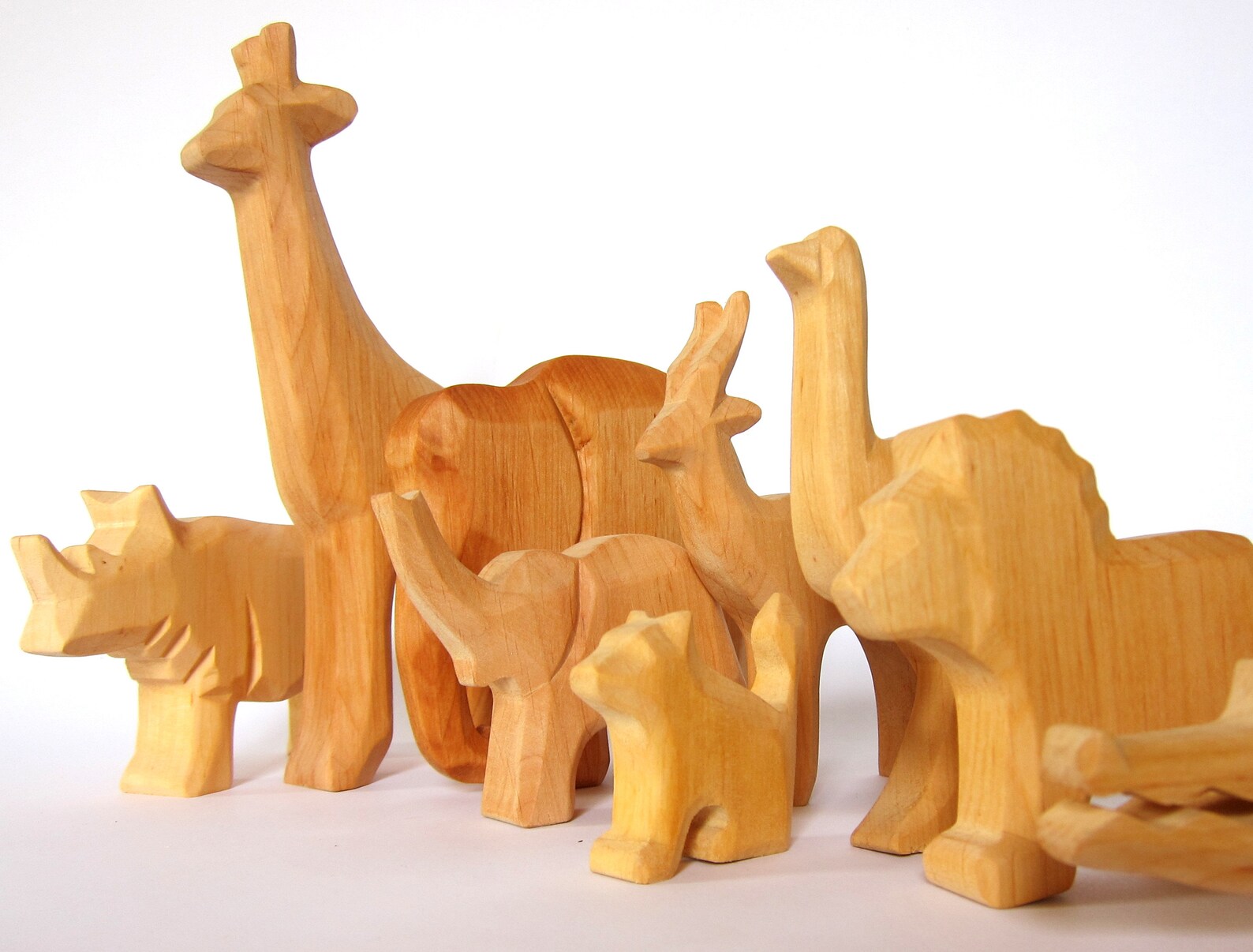 Animals of Africa Wooden Animals Carved Animals to Educate | Etsy