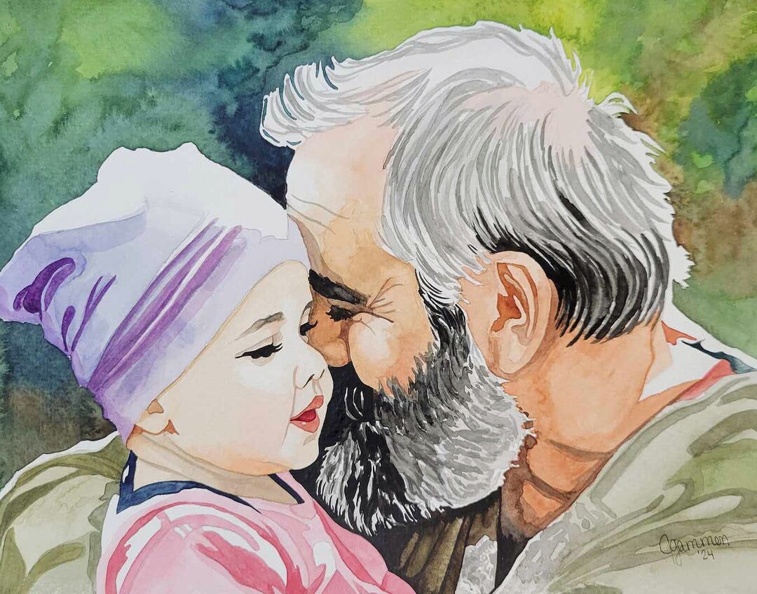 9x12 Original Watercolor Art "grampa Garrett's Girl" by Jessica Gammon ...
