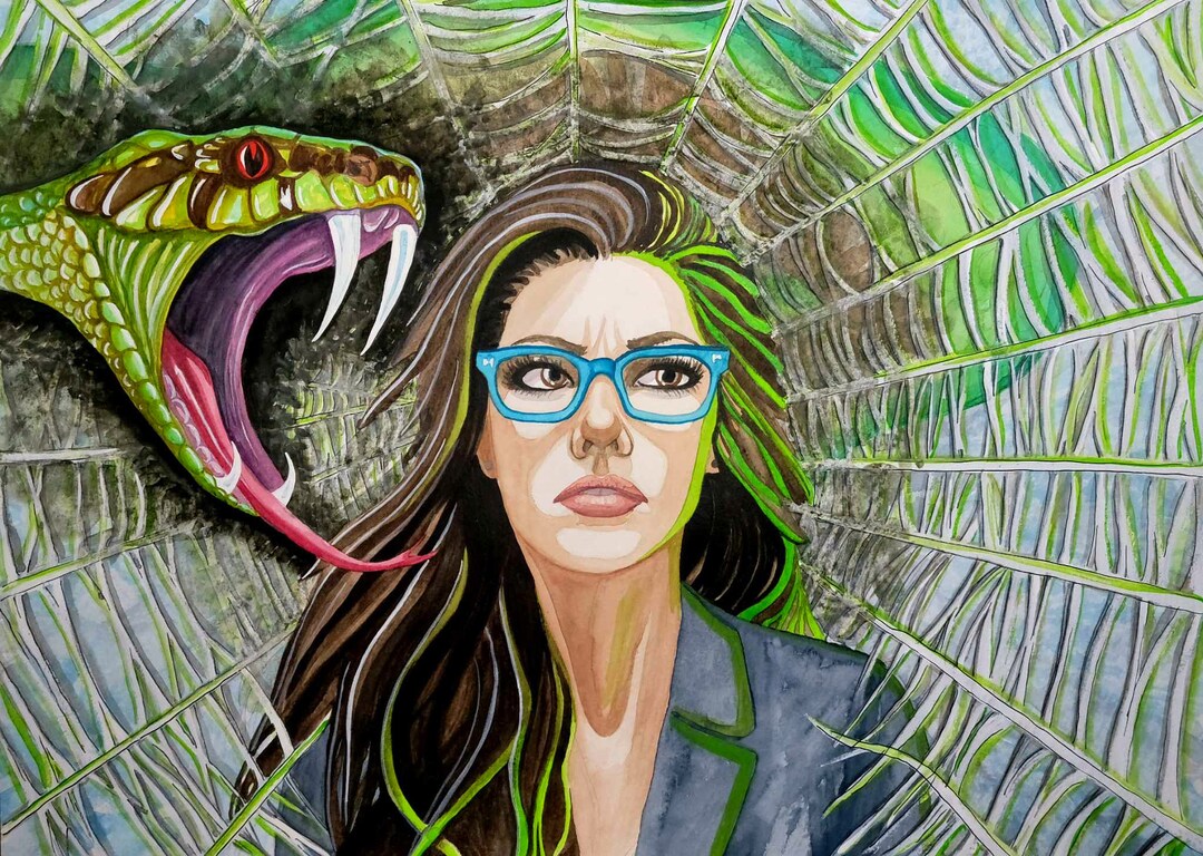 Into the Serpent's Web 11x15 Original Watercolor Painting by Jessica ...