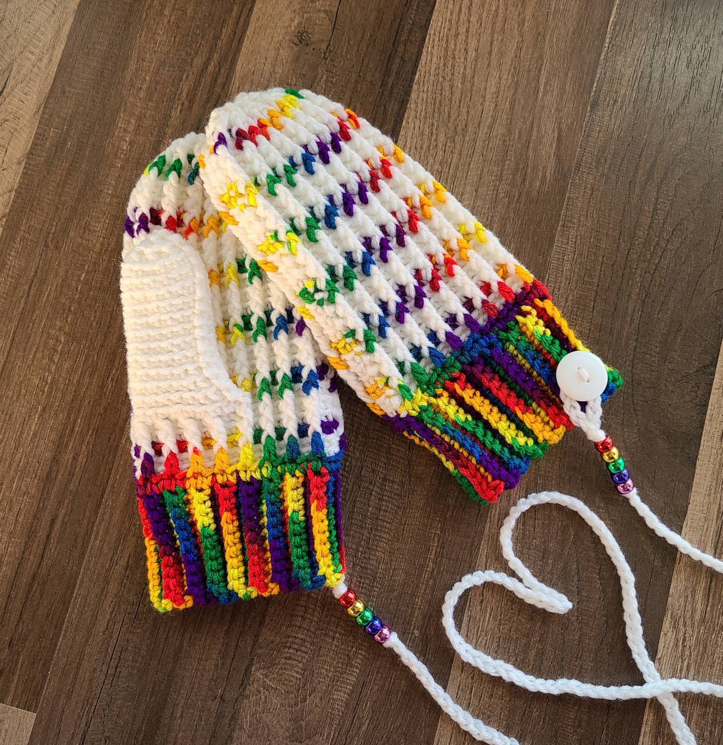 PATTERN ONLY. Rainbow Ribbed Crochet Mittens. Ladies Size - Etsy